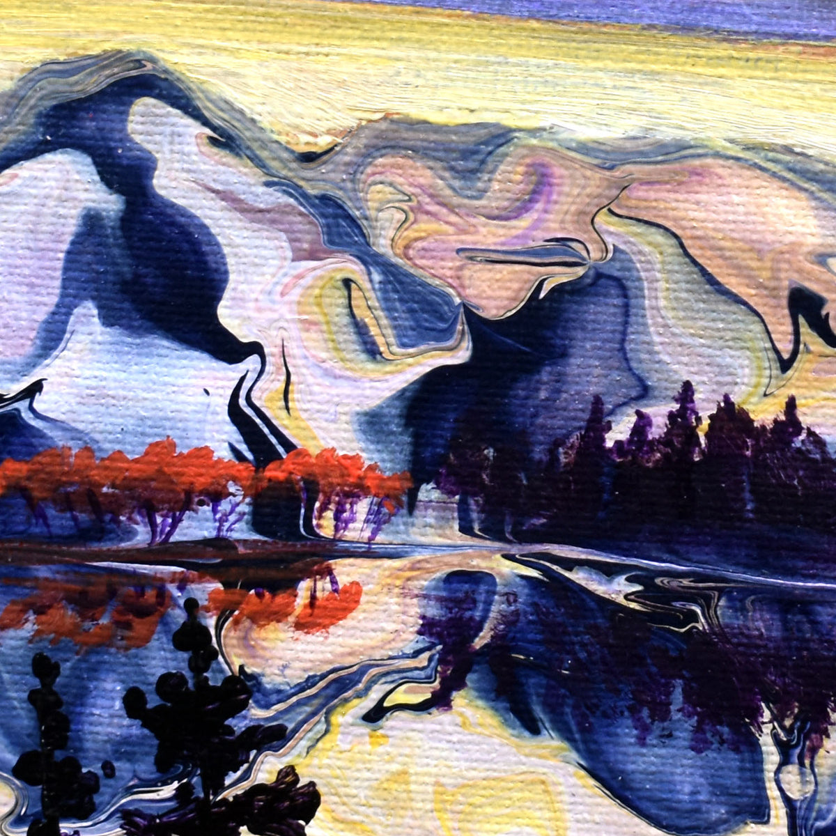 Lake at Sunset Original Painting Laura Milnor Iverson – ZenBreeze Art ...