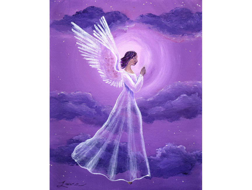 SOLD - Angel in Amethyst Starlight Original Painting - Prints Availabl ...