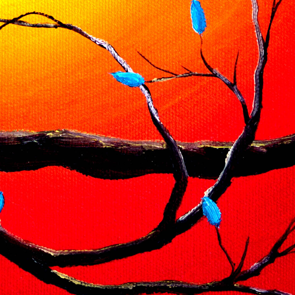 Entwining Branches of Turquoise Leaves Original Painting - SOLD - Prin ...